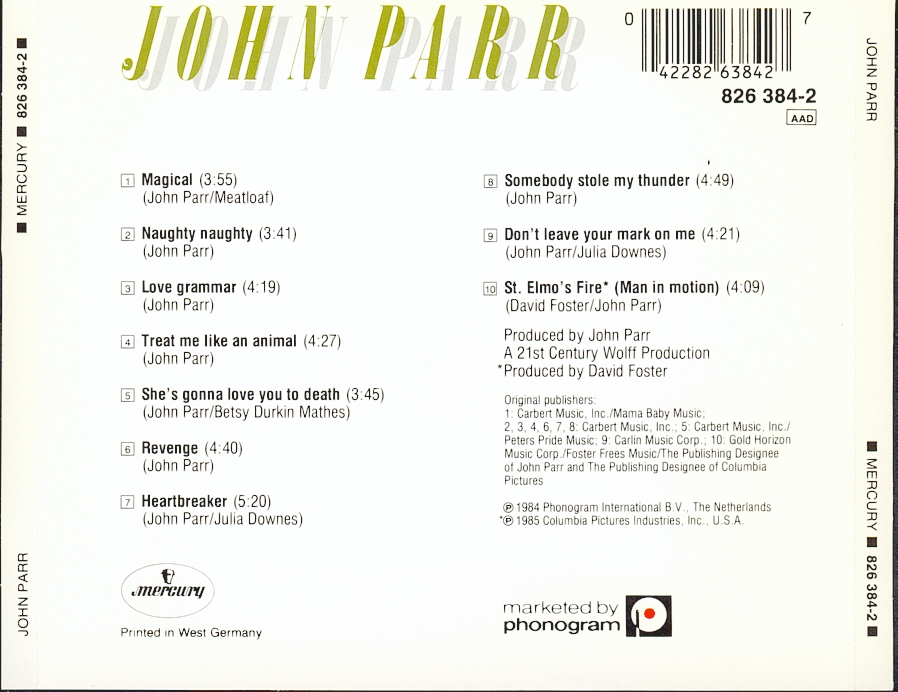 AOR Night Drive: John Parr - John Parr (1984)